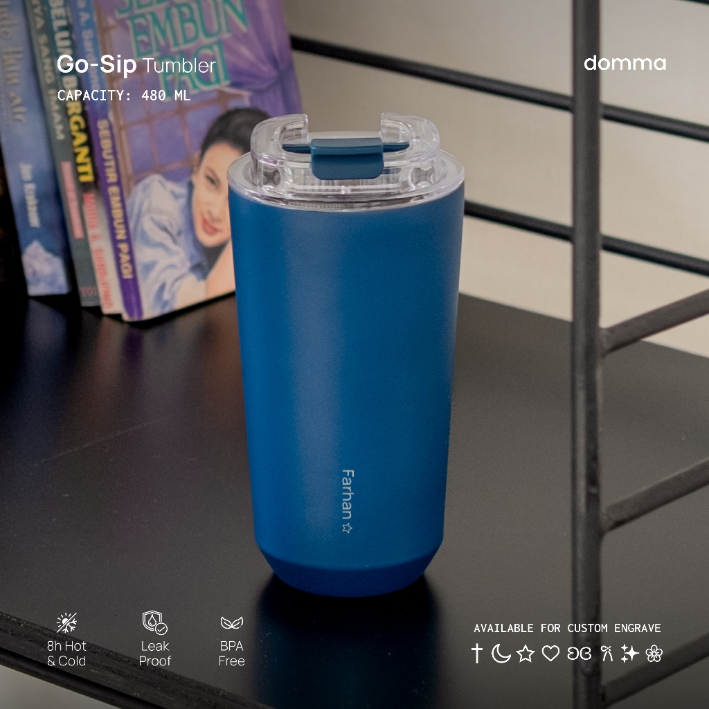 Jual [Domma] Custom Engrave 480 ml Go-Sip Tumbler Hadiah Double Wall ...