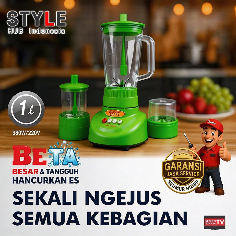 Jual Blender Okayama 2IN1 3IN1 / Ukuran 1.5L / Plastik Anti Pecah ...