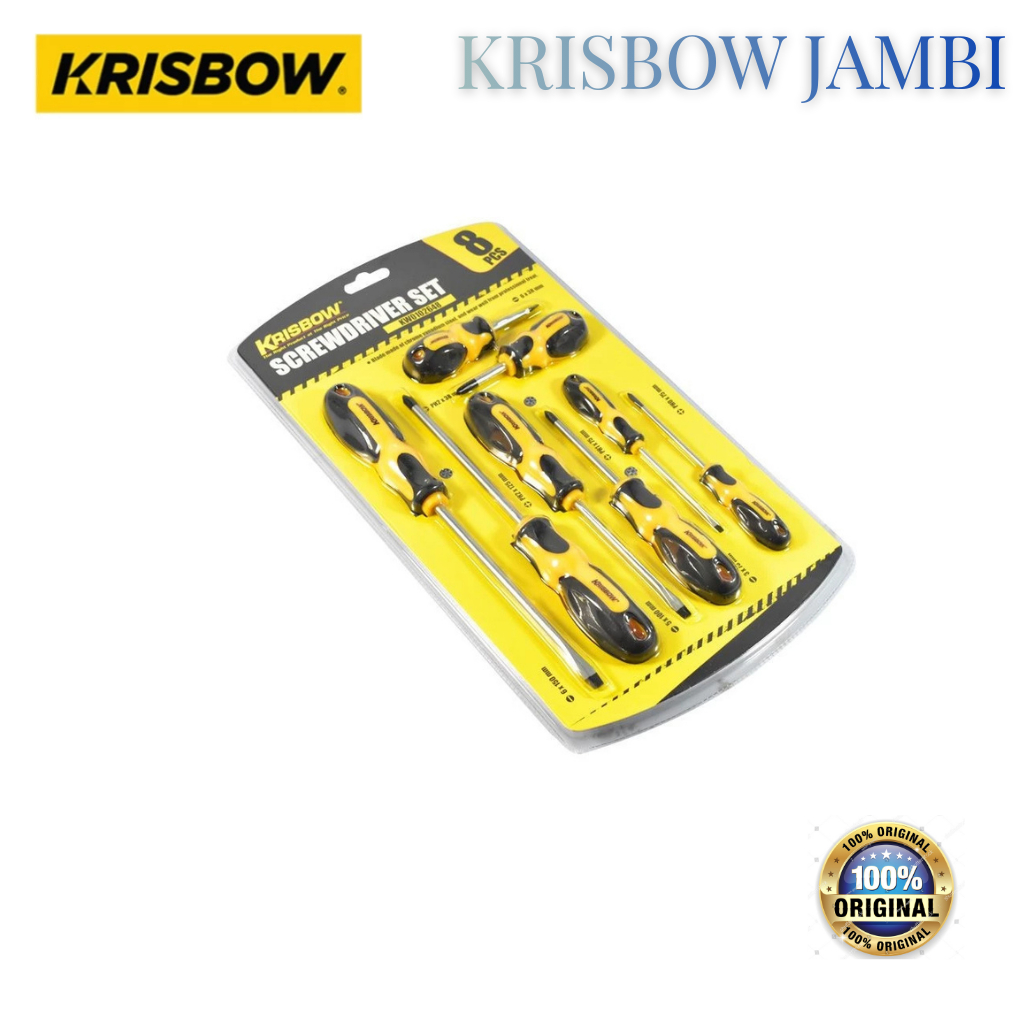 Jual Krisbow Screwdriver Obeng Plus & Minus 8 Pcs - Kuning Lrsst8 ...