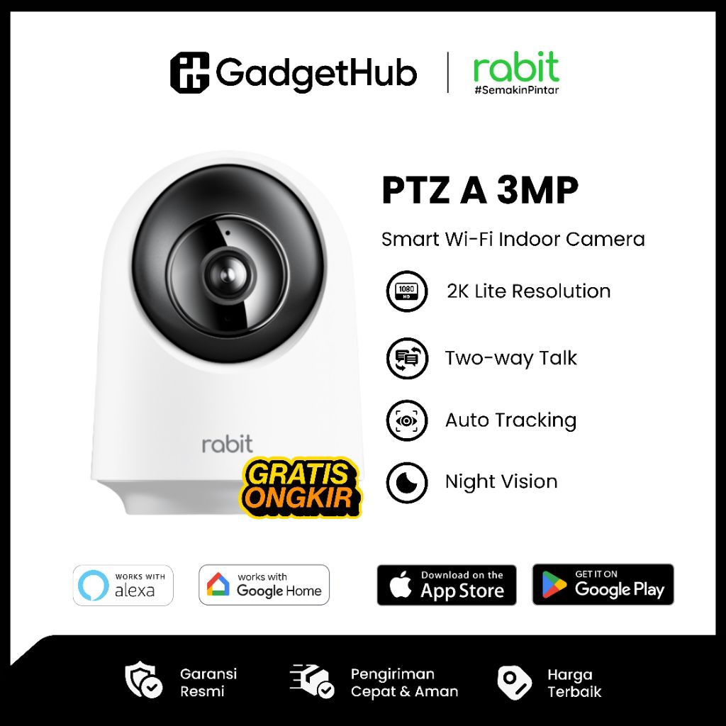 Jual Rabit PTZ A 3MP Kamera CCTV WiFi Indoor 2K Lite Auto Tracking ...