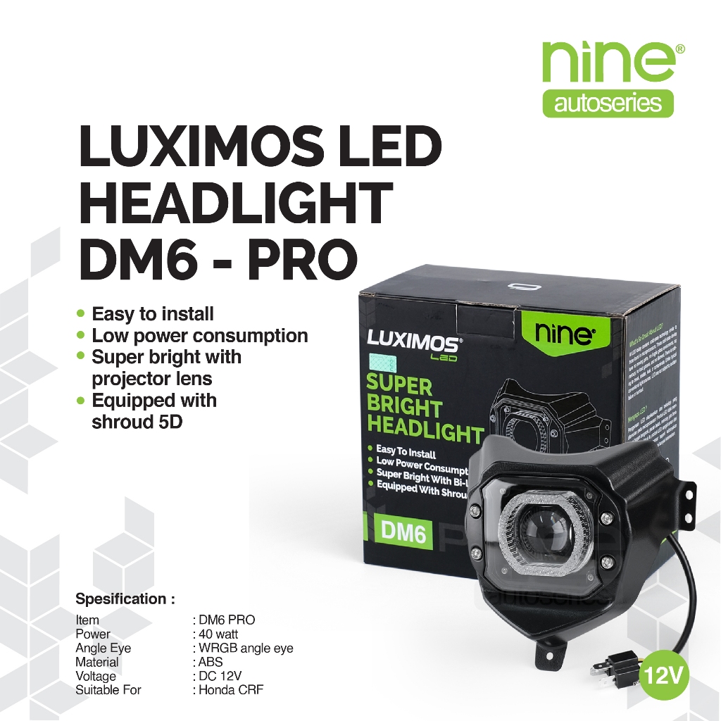 Jual LUXIMOS 1 SET Lampu Daymaker Biled Honda CRF 40W H4 PNP Reflektor ...