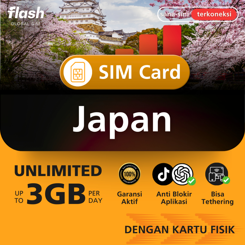 Jual Flash SIM Card Japan Unlimited Data (1-15 Hari) (Kartu Perdana ...