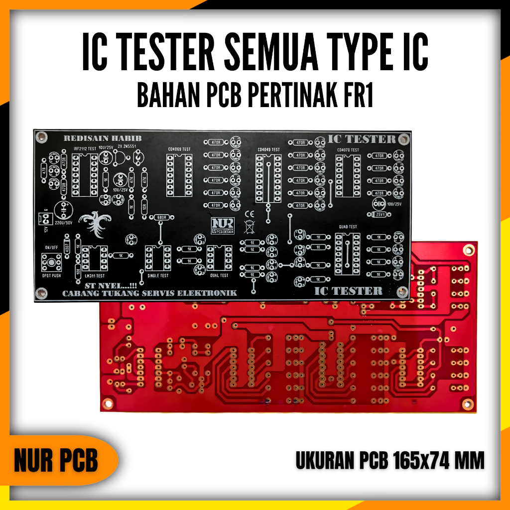 Jual PCB IC Tester Op-Amp Single Dual Quad LM311 CD4070 CD4049 IRF2112 ...