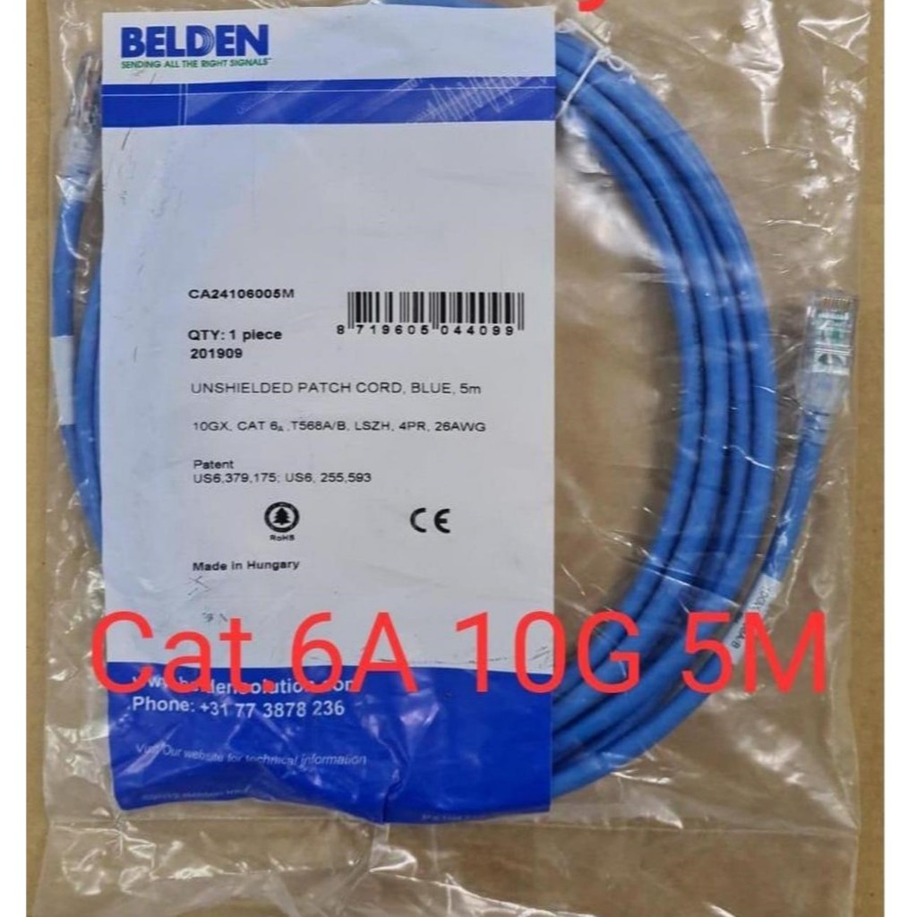 Jual Belden Patch Cord Cat.6A 10G LSZH Cat6A 5M 10m 20M ( CA24106xxx ...
