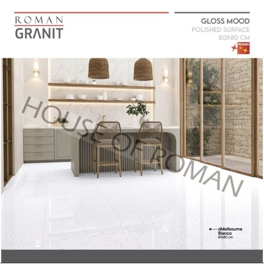 Jual Roman Granit 80x80 dMelbourne Bianco/Granit Glossy Terrazo/Granit ...