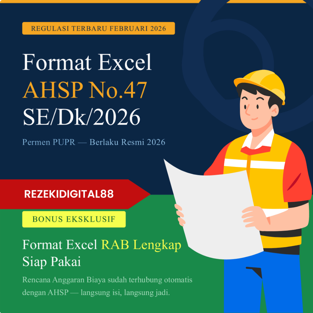 Jual (137) Template AHSP cipta Karya PUPR No 47 Tahun 2026 - Analisa ...