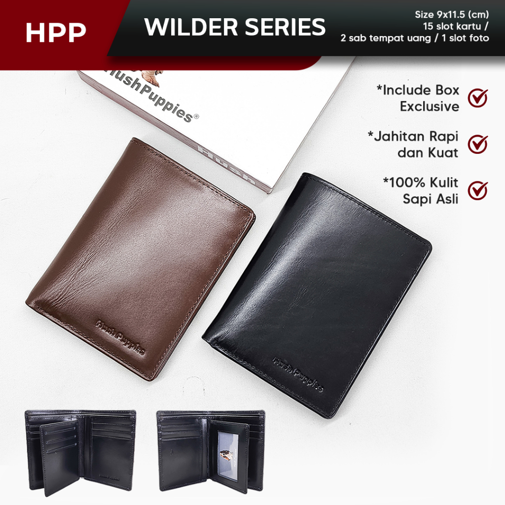 Jual Dompet Pria Hush Puppies Wilder Series 100% Kulit | Dompet Cowok ...