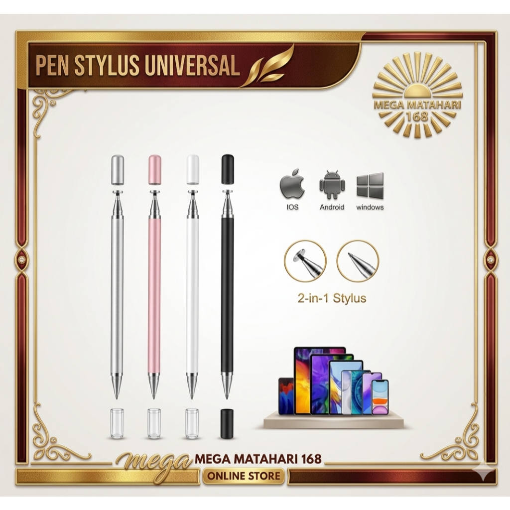 Jual Stylus Pen 2in1 Universal Capacitive Touchscreen untuk iOS Android ...