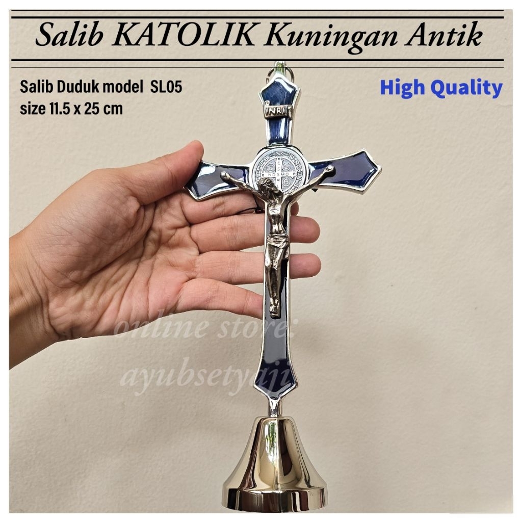 Jual Salib Katolik Kuningan Salib Gereja model SL05 Salib Duduk Salib ...