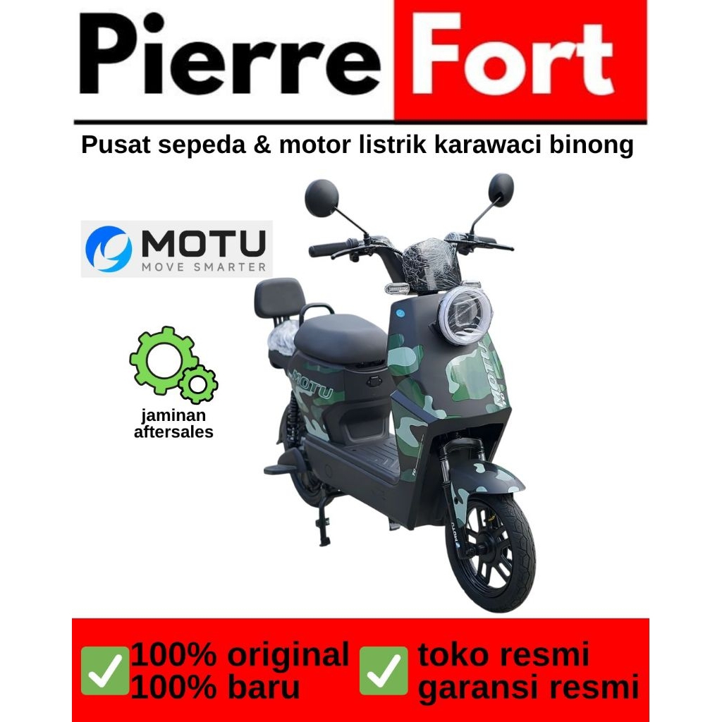 Jual Sepeda listrik moped motu T0 ready stock garansi resmi | Shopee ...