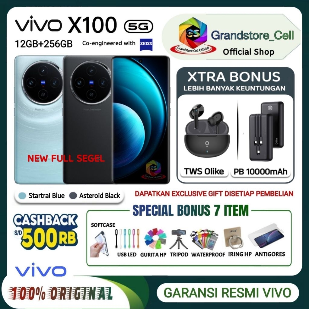 Jual VIVO X100 5G [12/256GB] - IP68, Dimensity 9300, ZEISS Telephoto ...