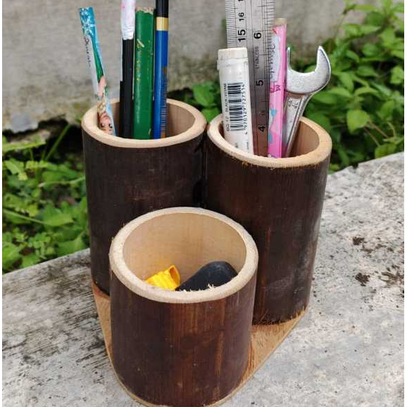 Jual Tempat Pensil/Pulpen dari Bambu polos dan custom grafir | Shopee ...