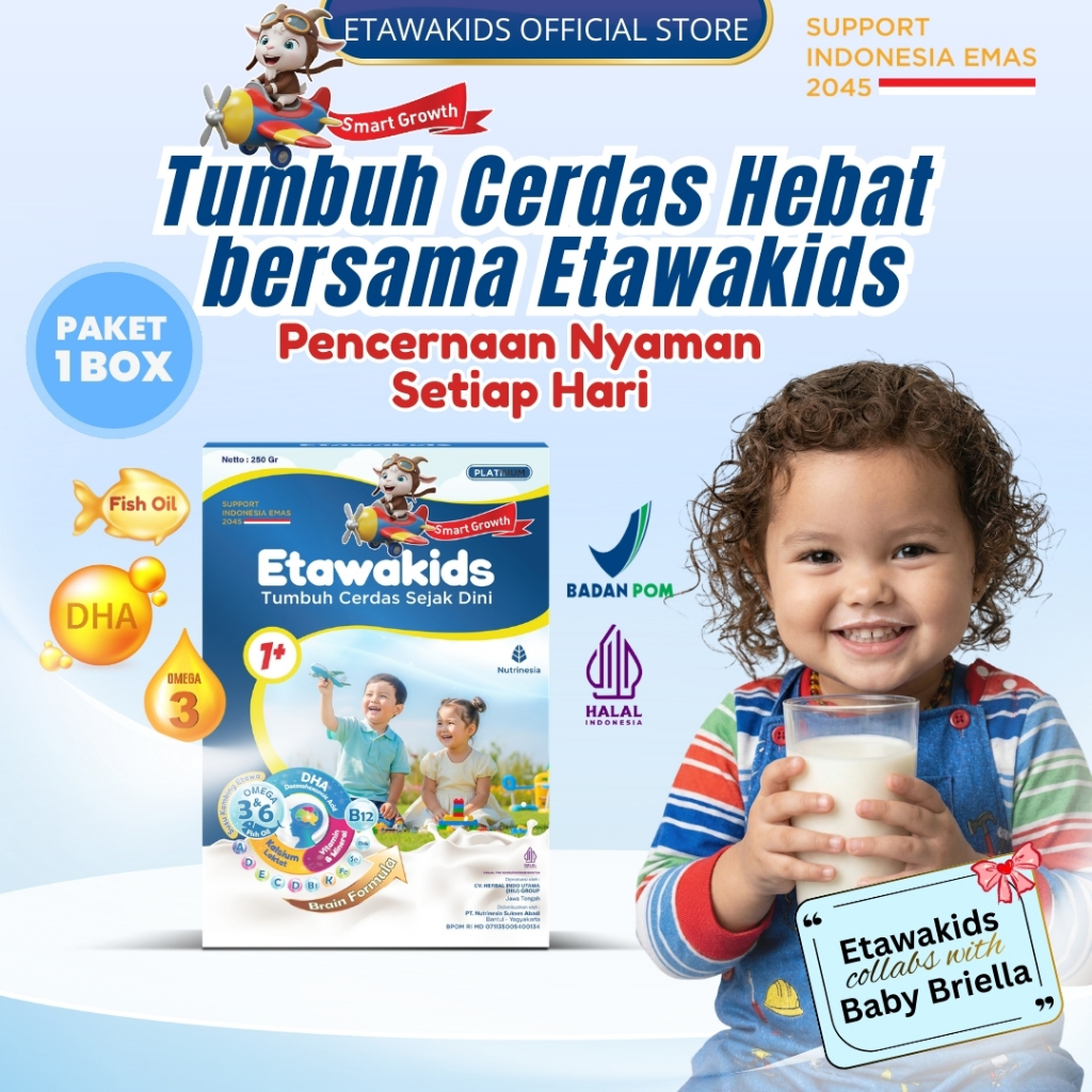 Jual Etawakids Susu Kecerdasan Anak dengan DHA, Omega 3 & 6, Whey ...