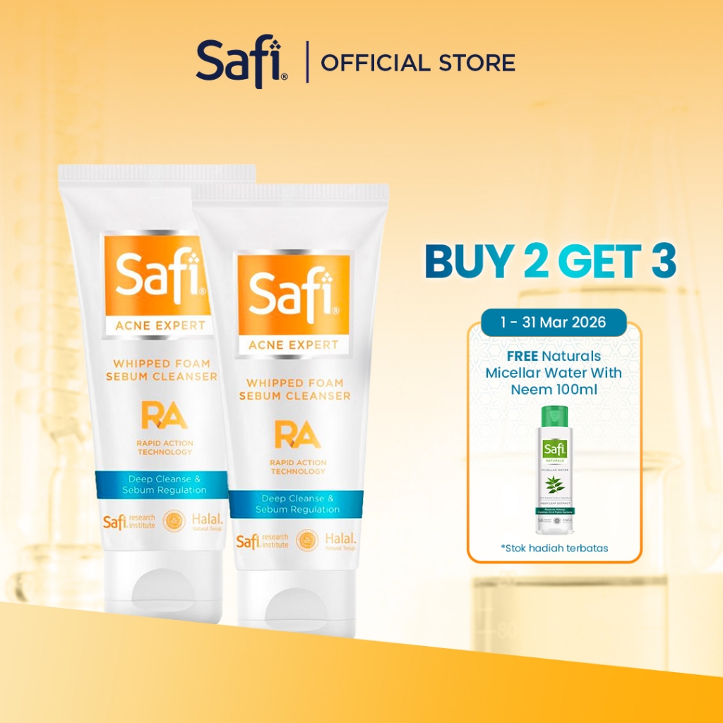 Jual SAFI Acne Expert Whipped Foam Sebum Cleanser 100g - TWINPACK ...
