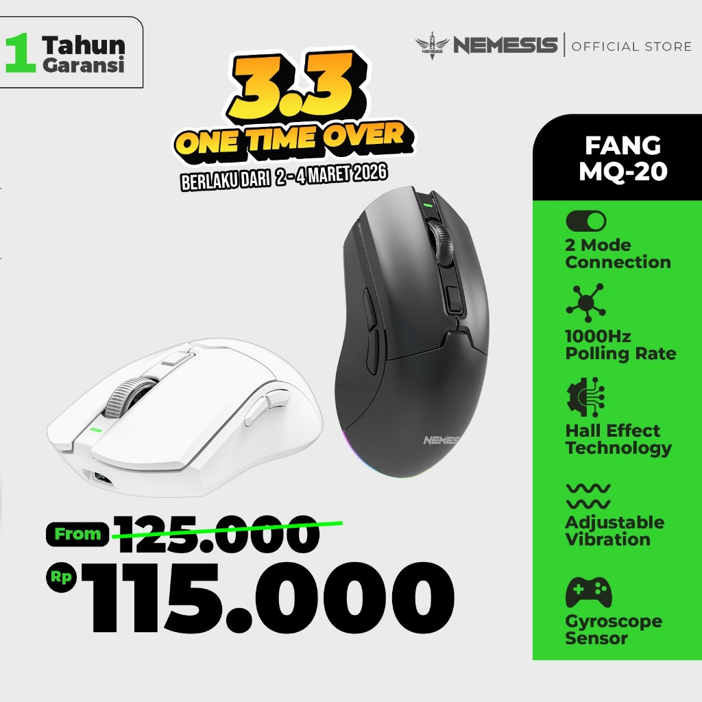 Jual NEMESIS Mouse Wireless Fang MQ-20 2.4Ghz Dual Mode Rechargeable ...