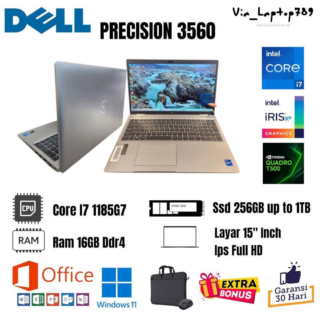 Jual Laptop Dell Precision I5 / I7 Ram 32GB Ssd 1TB Layar 15in Ips Full ...
