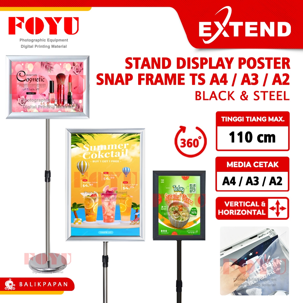Jual Extend Stand Display Banner TS Promosi Poster Snapframe Telescopic ...