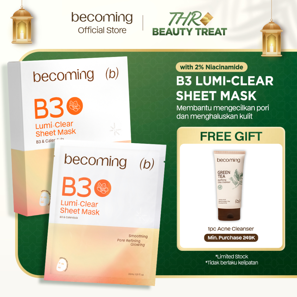 Jual [BEST SELLER] becoming B3 Lumi-Clear Sheet Mask 30ml 2% ...