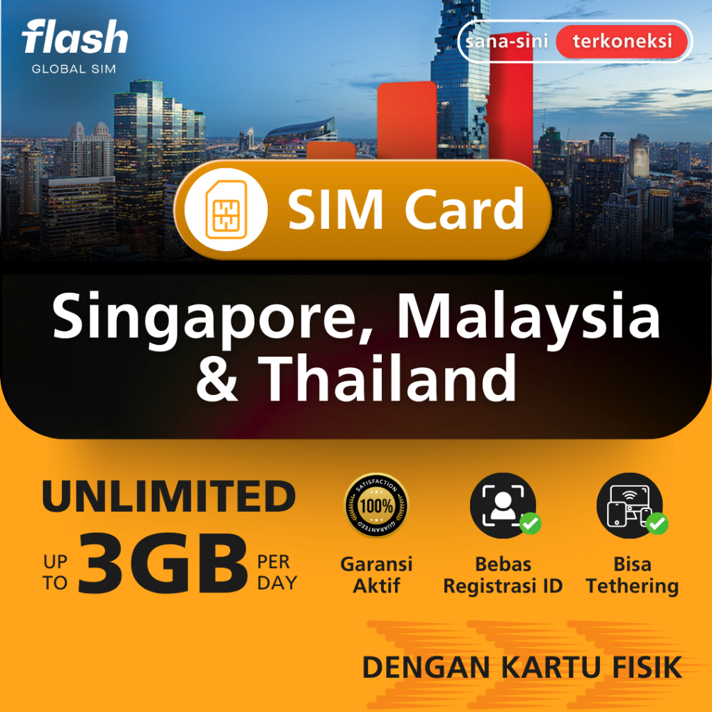 Jual Flash SIM Card Singapore, Malaysia & Thailand Unlimited Data ...