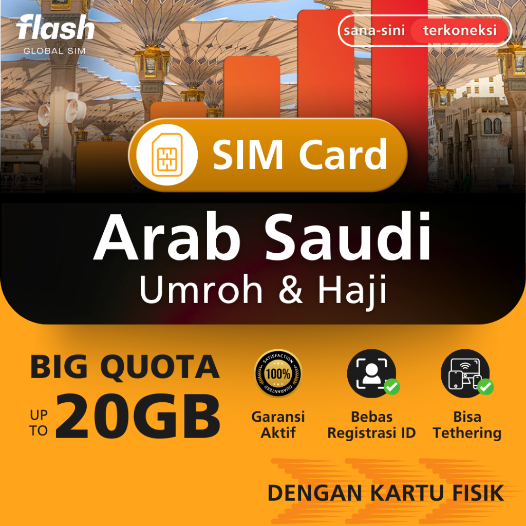 Jual Flash SIM Card Saudi Arabia Simcard Umrah Kuota Internet (Kartu ...