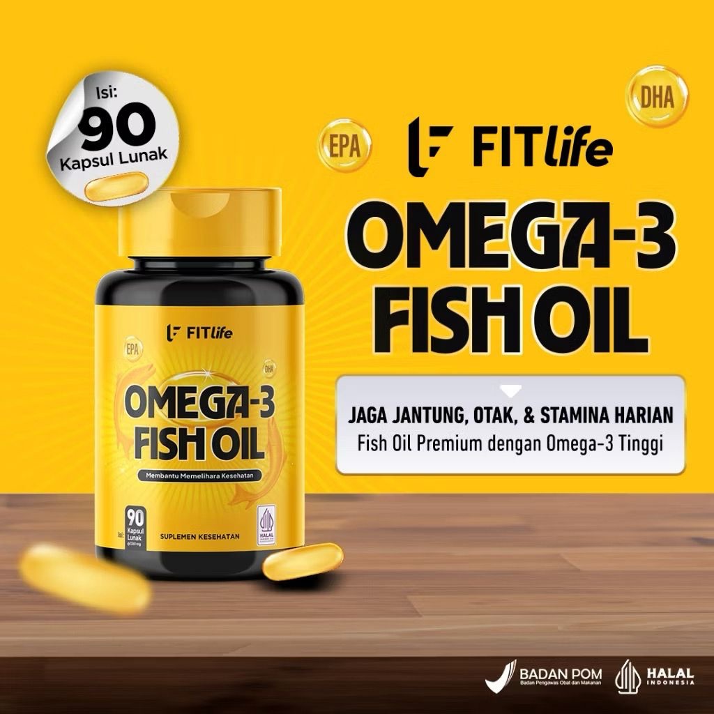 Jual FITLIFE Omega-3 Fish Oil 90 Kapsul Lunak - Suplemen Jantung, Otak ...