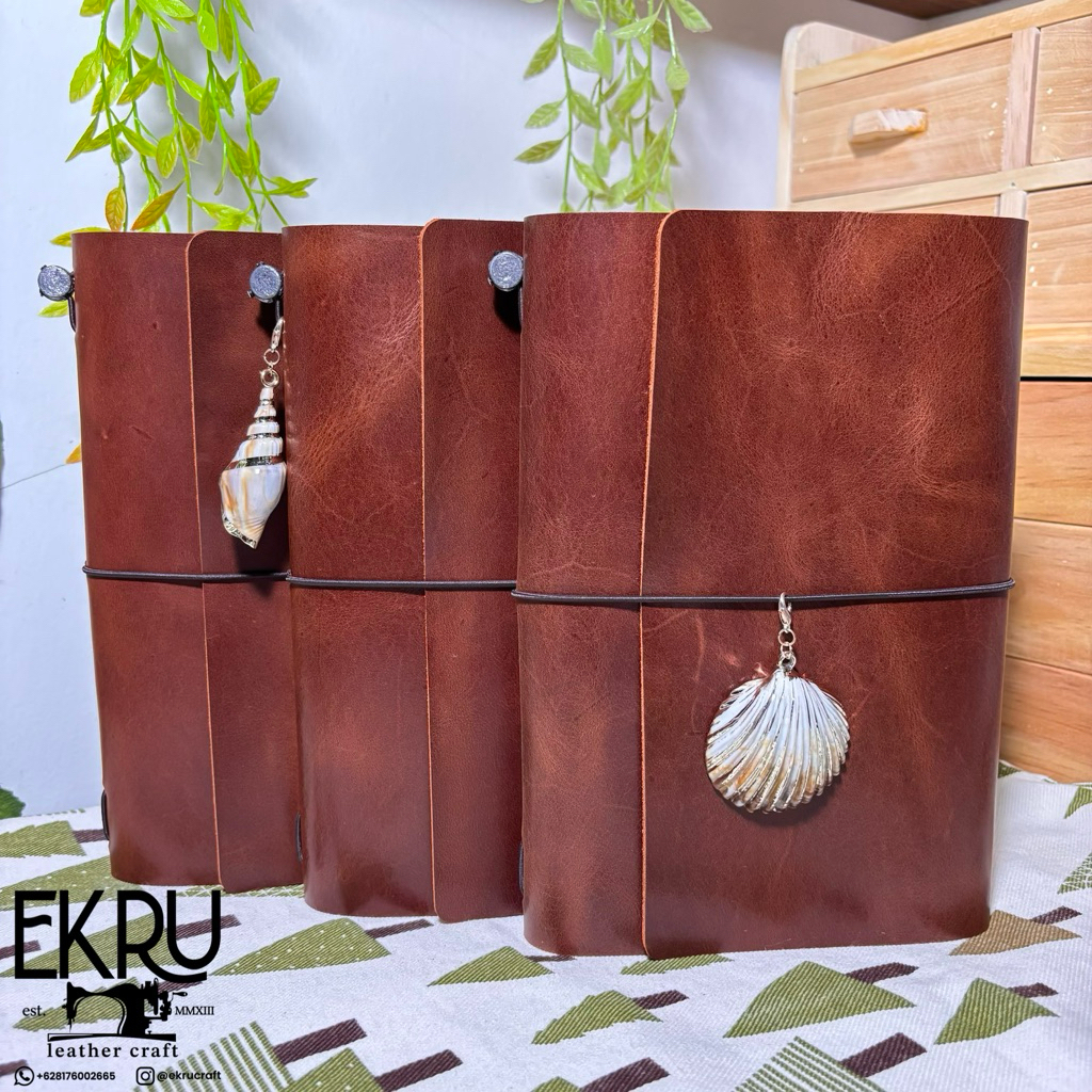 Jual A5 - FLAP TRIFOLD - FULL GRAIN COW LEATHER COVER TRAVELERS ...