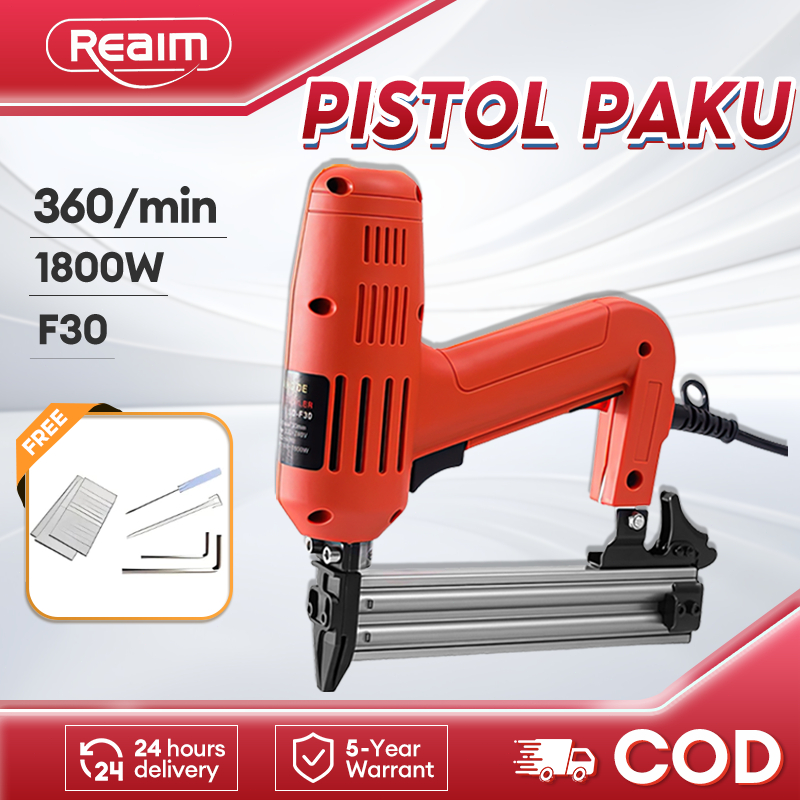 Jual REAIM Electric Nailer Paku F30 Tembak Listrik Pistol Stapler Gun ...