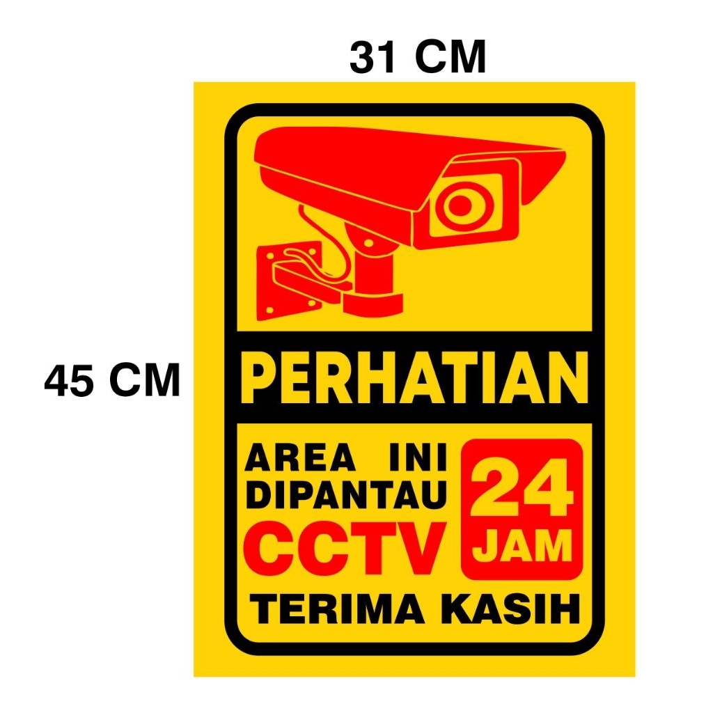Jual Termurah Stiker Peringatan CCTV 24 Jam Tahan Air | Shopee Indonesia