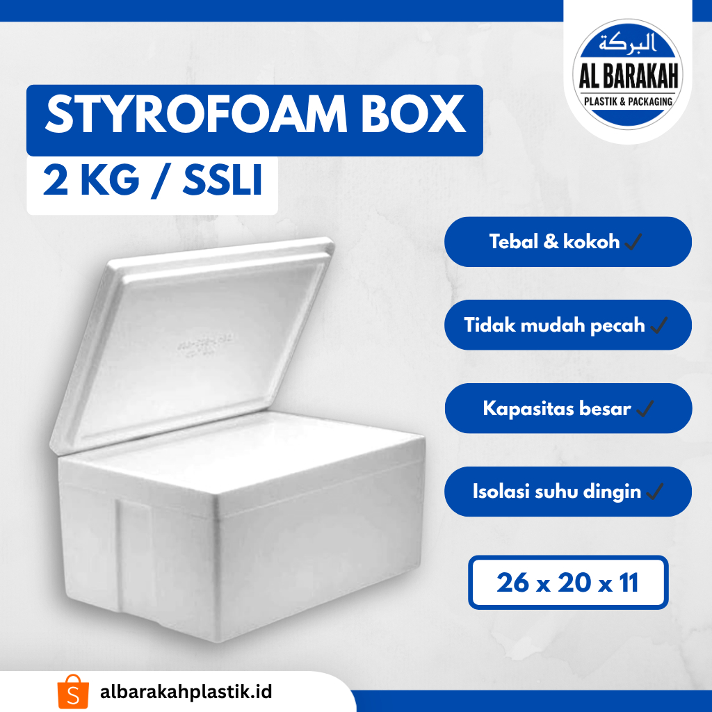 Jual Styrofoam Box SSLI Styrofoam Box 2 Kg | Al Barakah Plastik ...