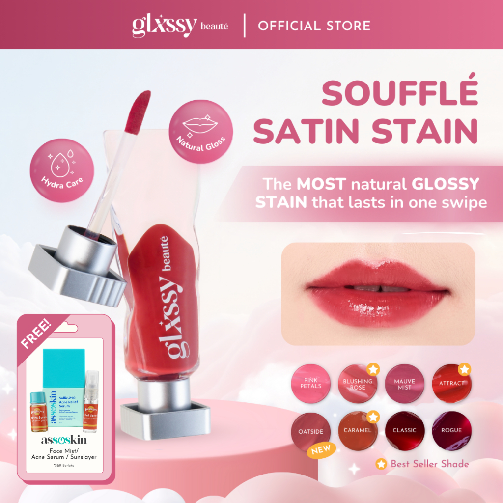 Jual Glxssy Beaute Souffle Satin Stain - Lip Tint | Shopee Indonesia