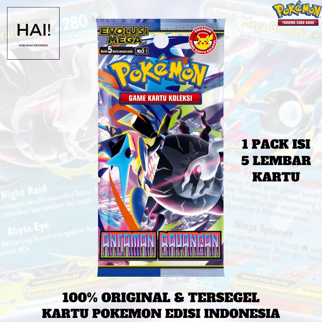 Jual Kartu Pokemon Indonesia TCG Ancaman Bayangan MA5 1 Booster Pack ...
