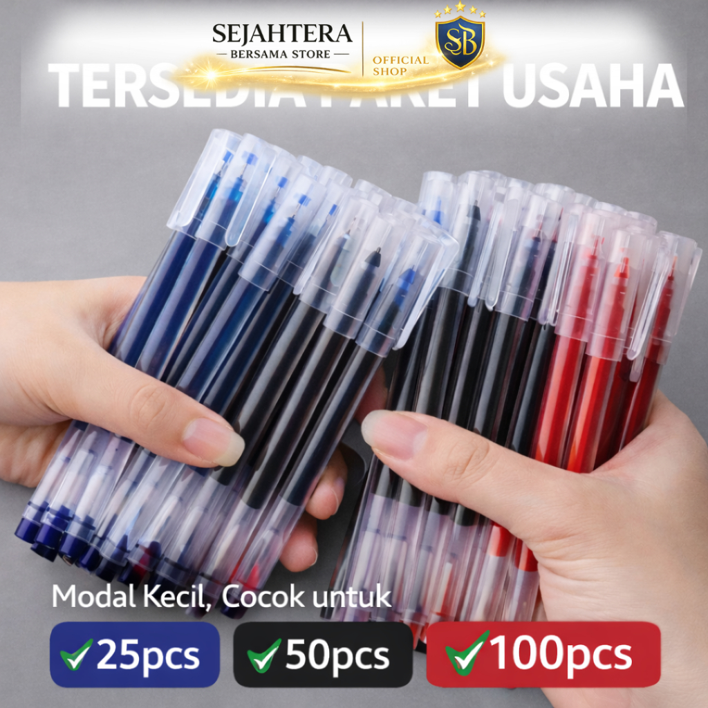 Jual SB 25 50 PCS 75 PCS 100 PCS PAKET USAHA Pensil Pena Gel Ink 0.5mm ...