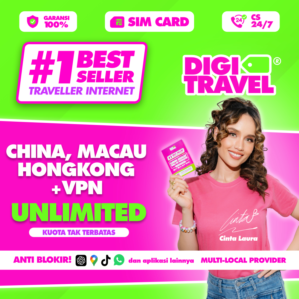 Jual DIGITRAVEL SIM Card China Hongkong Macau Unlimited Internet ...