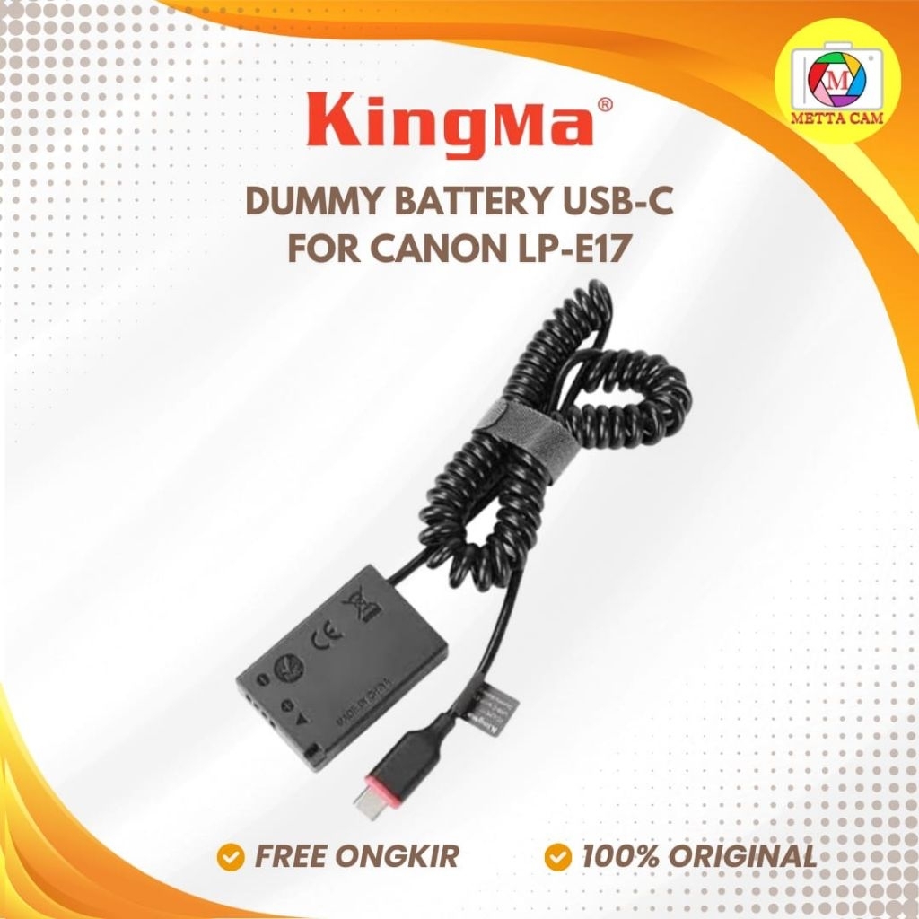 Jual Kingma LP-E17 Dummy Battery USB-C to Canon Eos RP, R8, R10, R50 ...