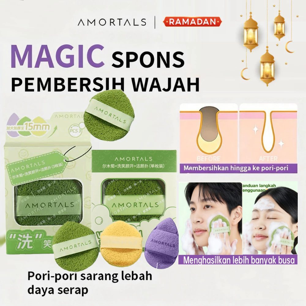 Jual AMORTALS sponge spons cuci muka Sponge Pembersih Wajah Busa Banyak ...