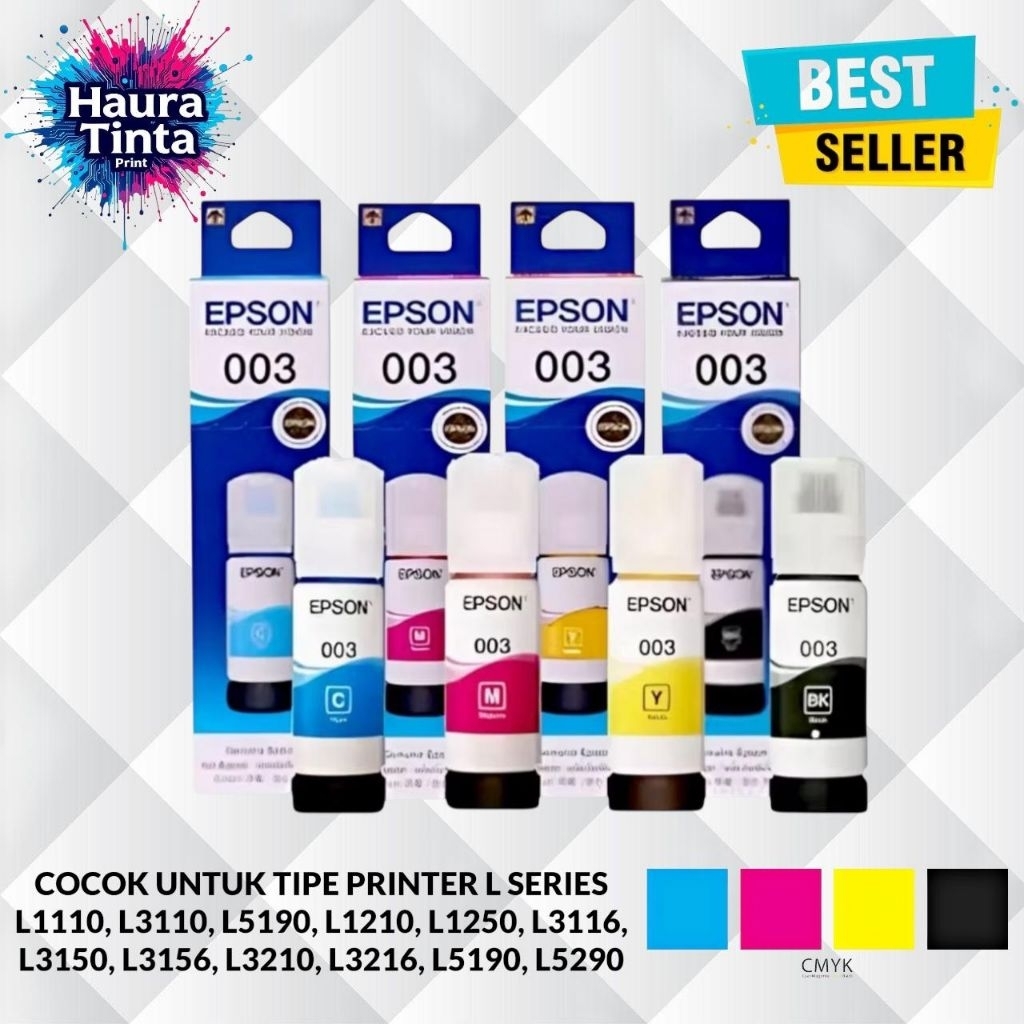 Jual TINTA PRINTER EPSON 003 ORIGINAL SERIES L1110 L3110 L5190 L1210 ...