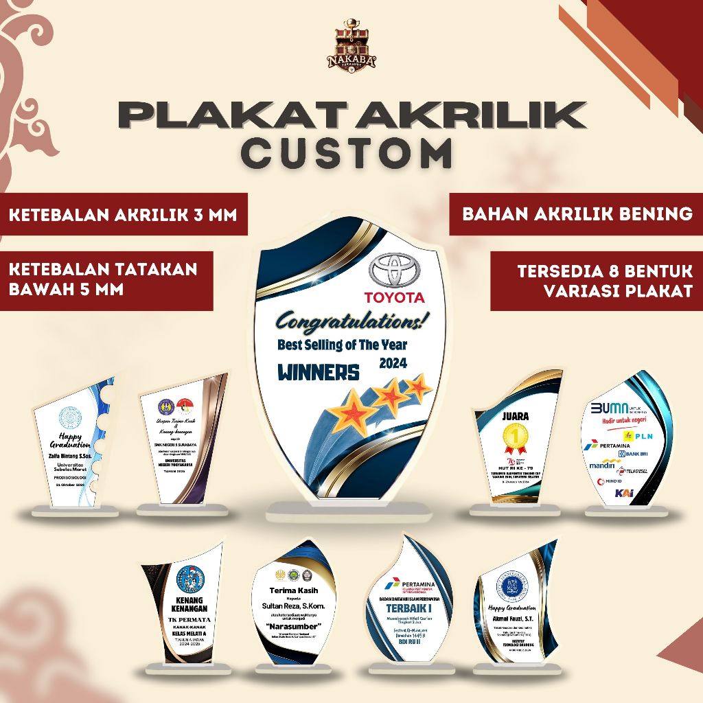 Jual Plakat Akrilik Sticker Custom Tebal 3 mm Plus Tatakan 5mm I Kado l ...