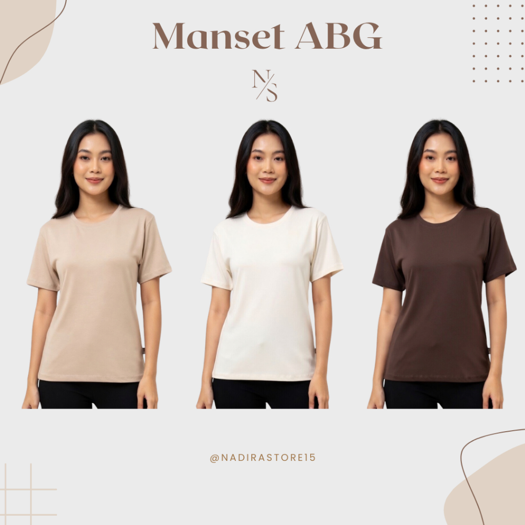 Jual Manset Baju Lengan Pendek ABG Leher Oblong Polos Bahan Spandex ...
