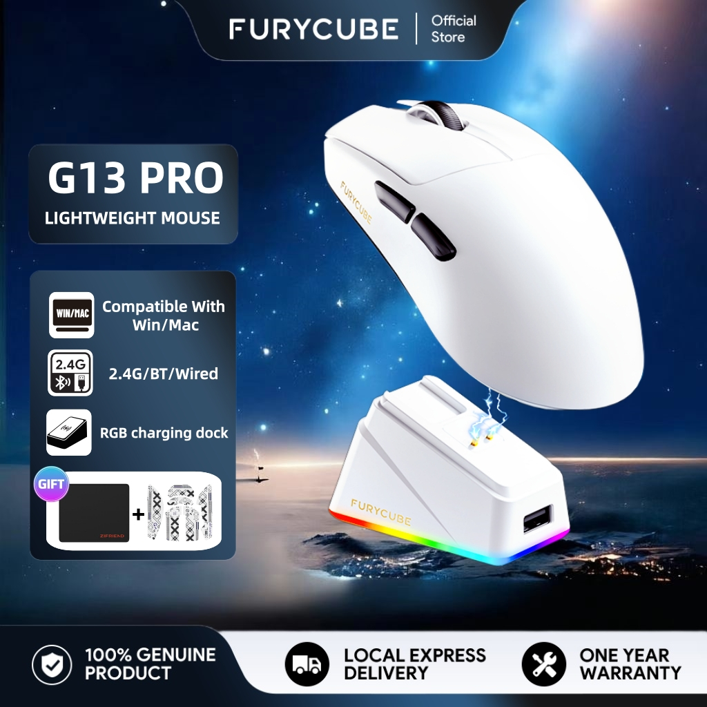 Jual FURYCUBE Wireless Mouse G13 Pro Sensor 3311 For Medium Large Hands ...