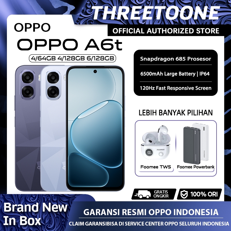 Jual [Official Store] OPPO A6t 4GB+4GB/64GB [ Snapdragon 685, 15W ...