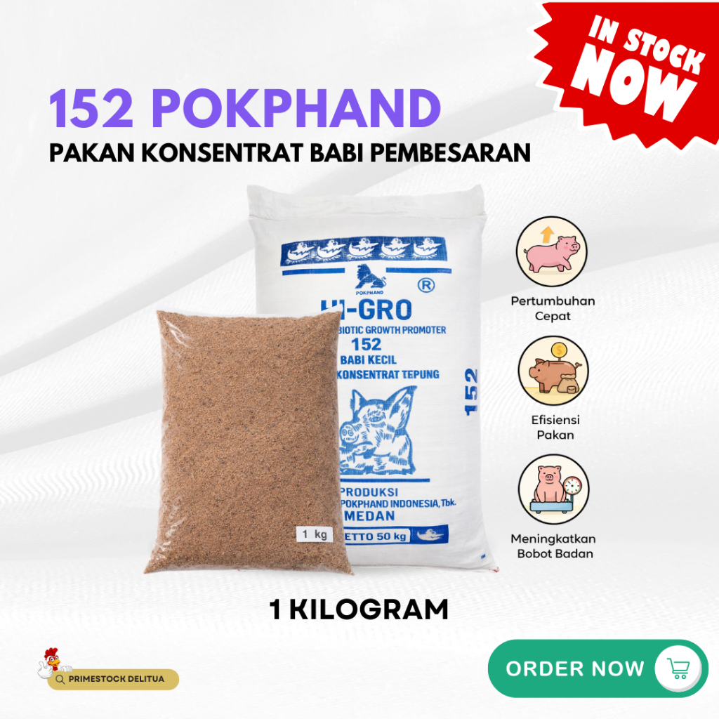 Jual Pakan Konsentrat Babi Pokphand 152 Repack 1 KG – Tanpa Antibiotik ...