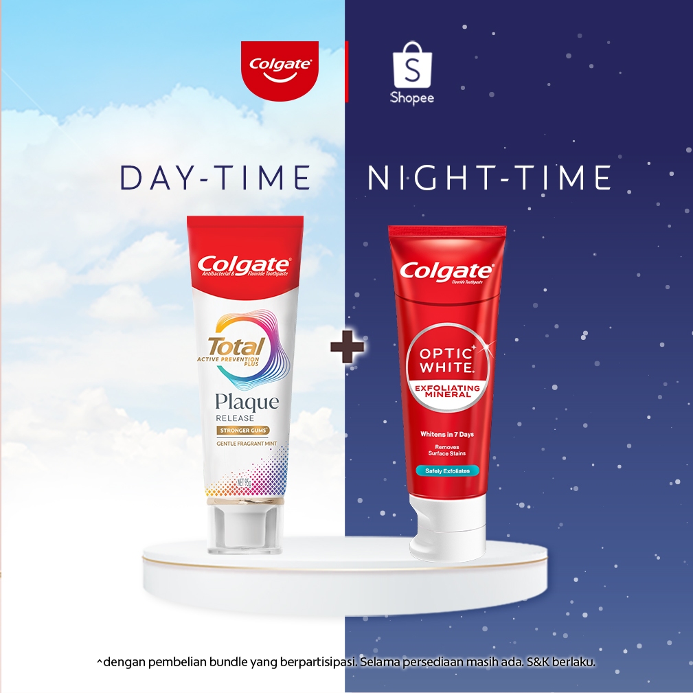 Jual Paket Day & Night Oral Care 7 (Colgate Total Plaque Release Gentle ...