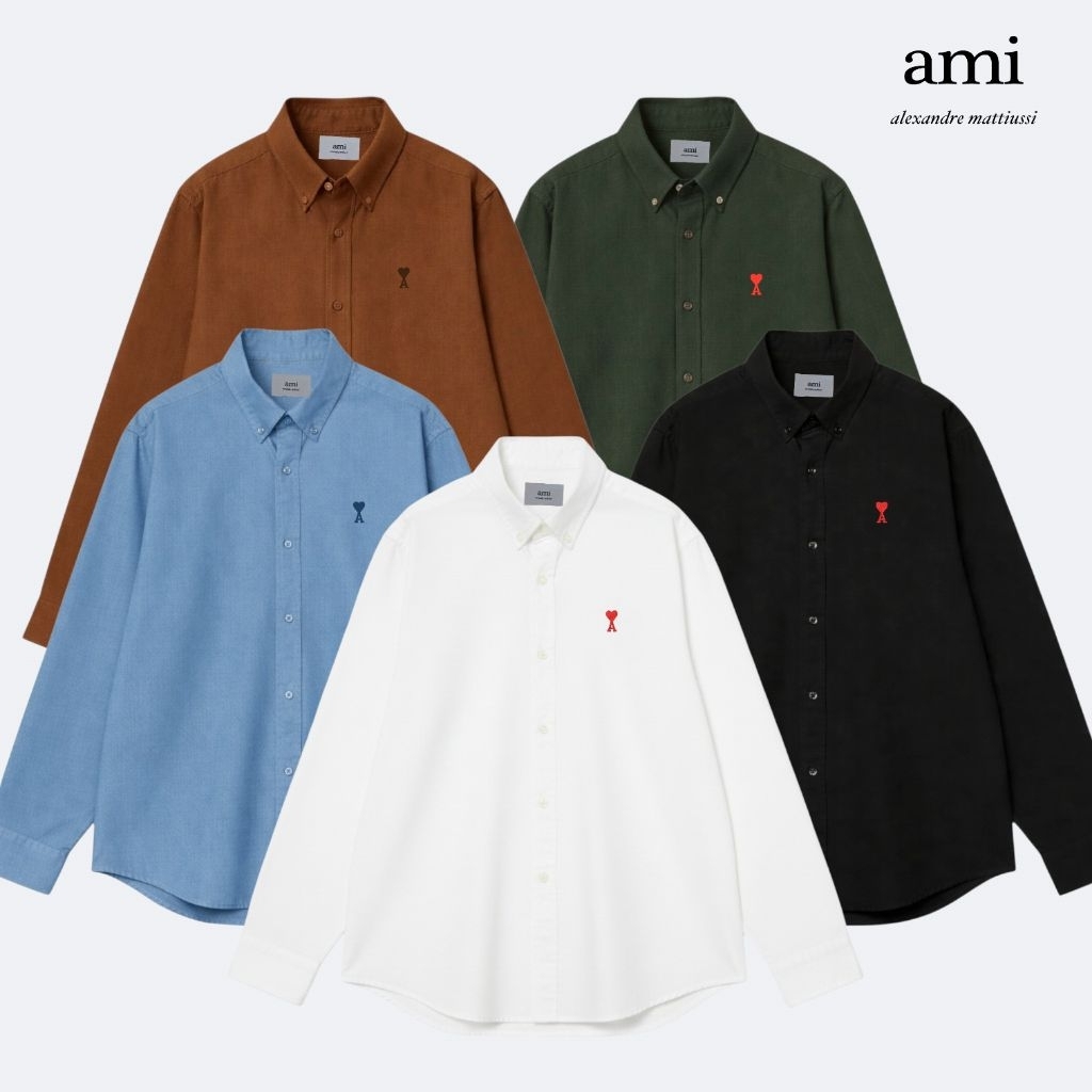 Jual Kemeja Pria Kasual AMI Lengan Panjang Logo Bordir | Shopee Indonesia