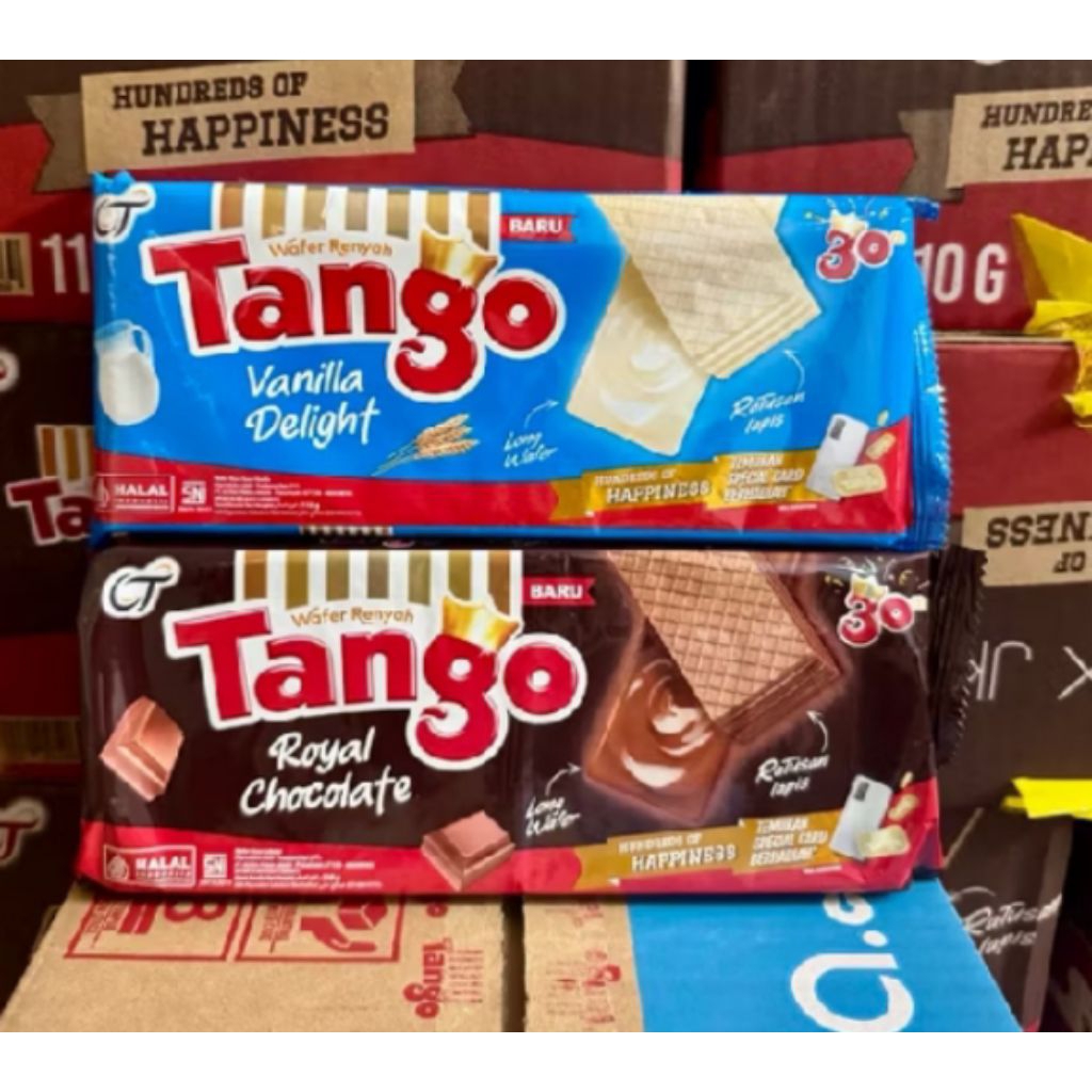 Jual Wafer Tango Chocolate Vanilla 100 gr 1 Dus isi 24 Pcs | Shopee ...