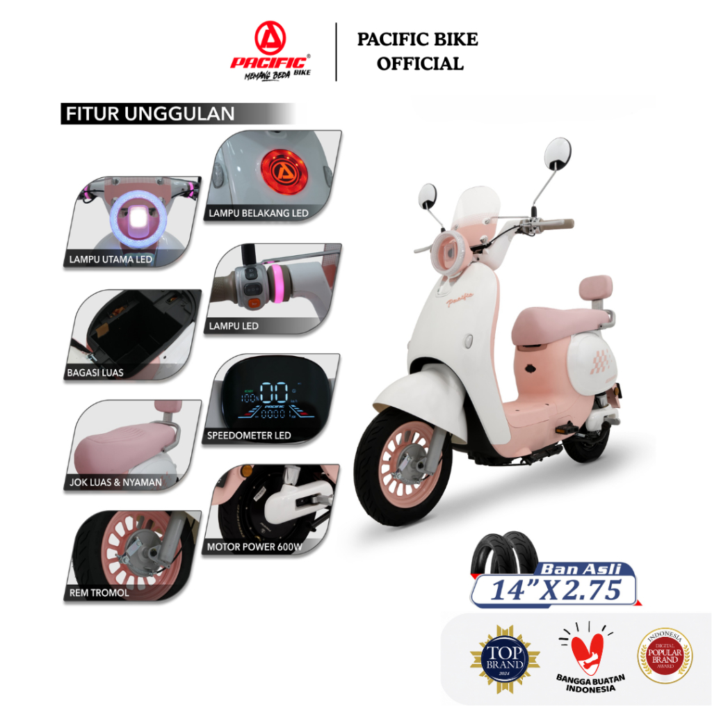 Jual Pacific Sepeda Listrik Electric Motor Pedal Ventura M6 One Dream ...