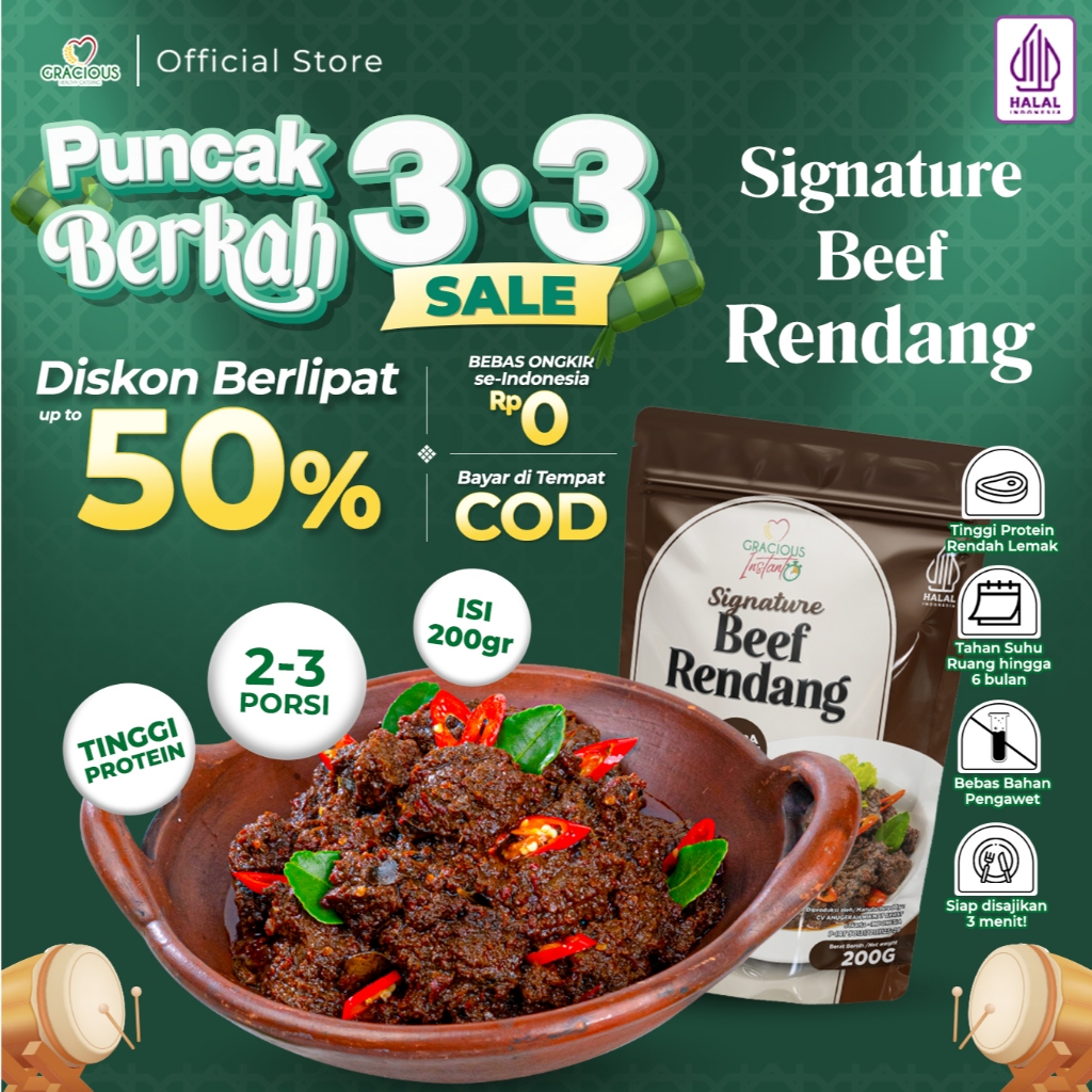 Jual Gracious Signature Beef Rendang (Makanan Instant Sehat Siap Saji ...
