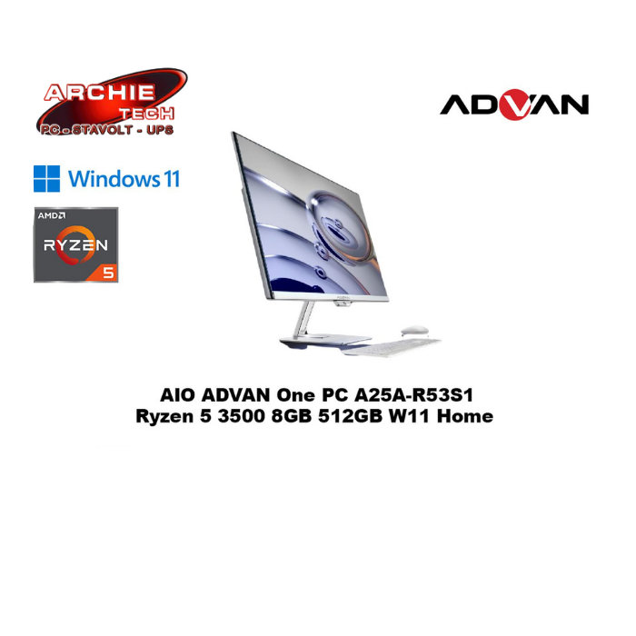 Jual AIO ADVAN One PC A25A-R53S1 Ryzen 5 3500 8GB 512GB W11 Home White ...