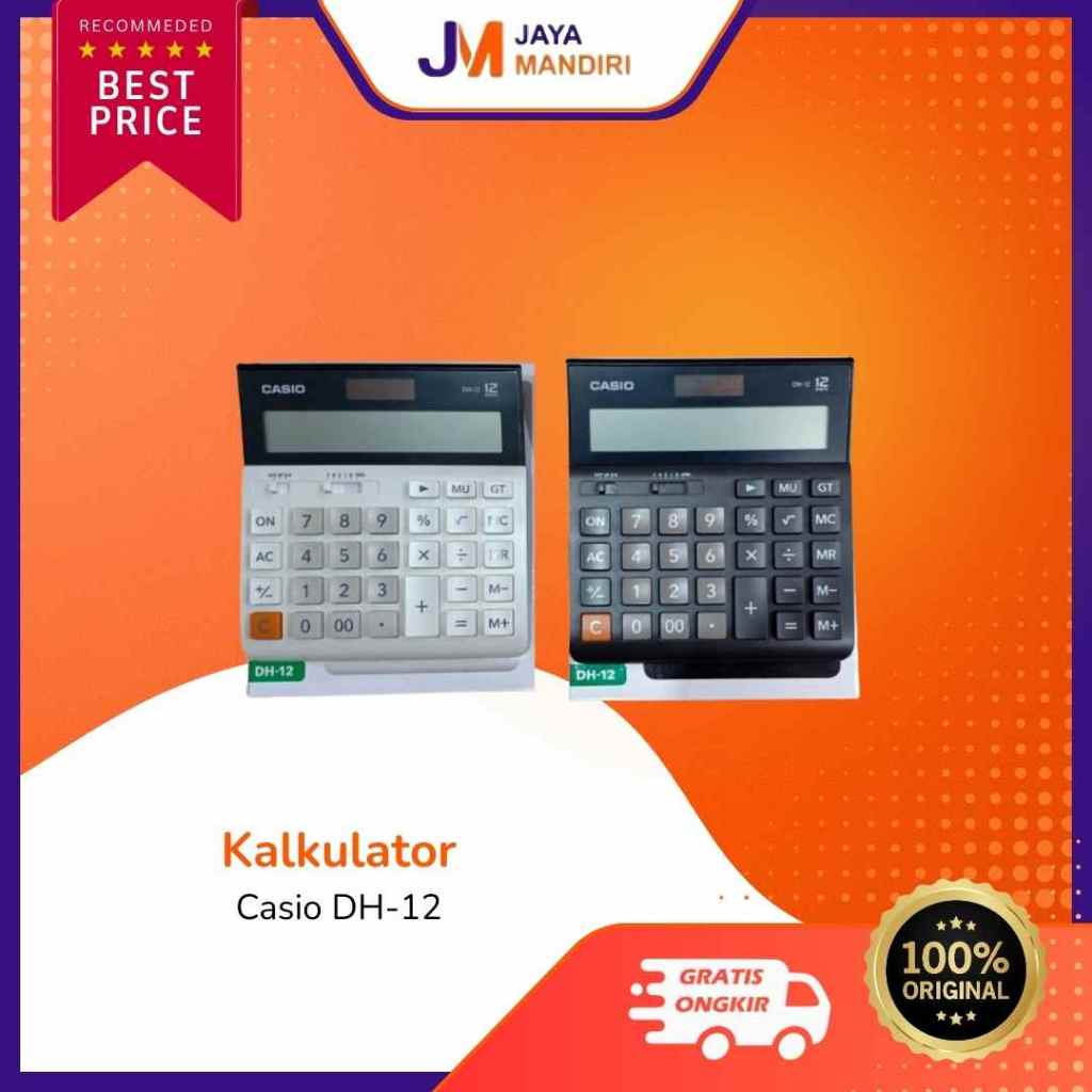 Jual Kalkulator CASIO DH-12 12 Digit Original – Kalkulator Meja Display ...