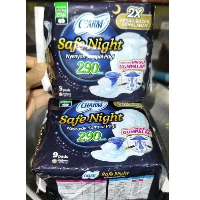 Jual Softex Pembalut Charm Malam Safe Night 29cm Isi 9 | Shopee Indonesia