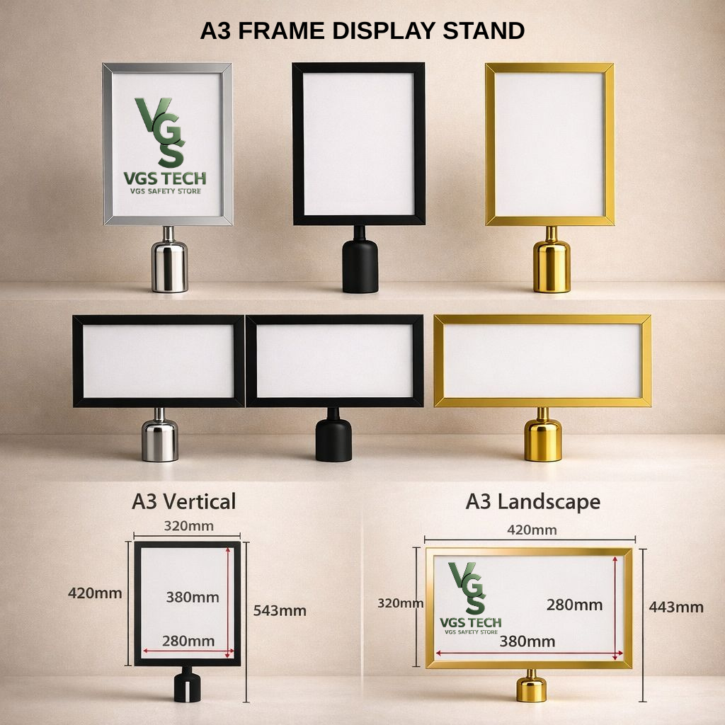 Jual Sign Frame Stainless Papan Tiang Antrian A3 Papan Informasi ...